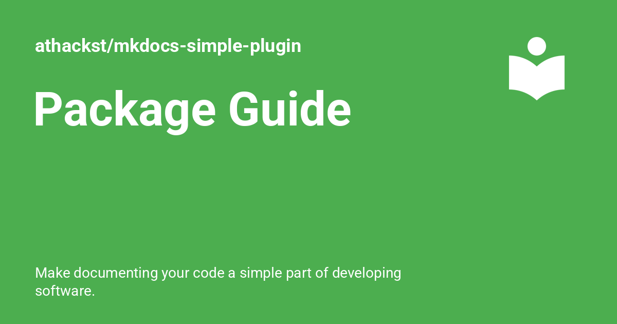 Package Guide - athackst/mkdocs-simple-plugin
